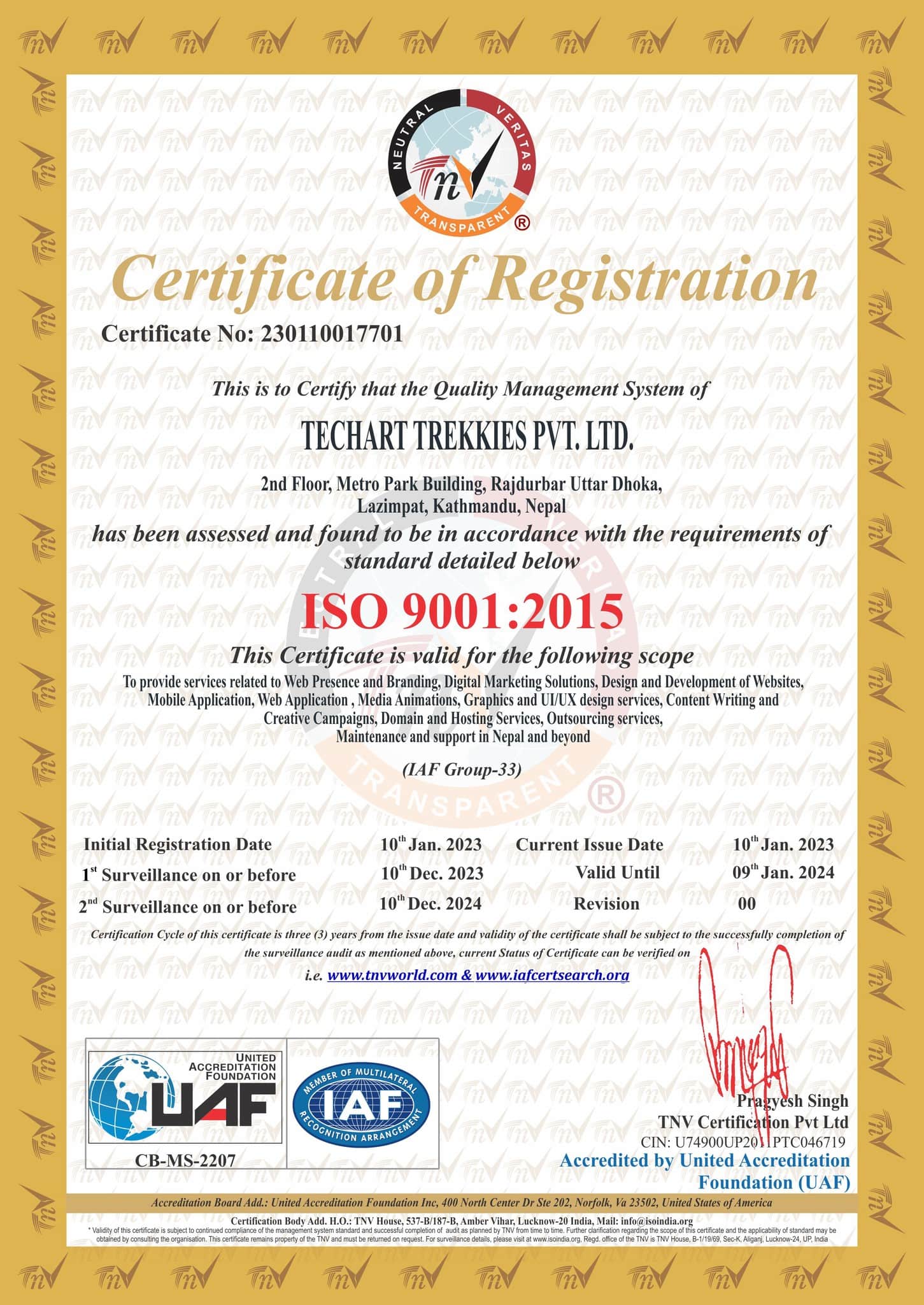Innovative Investment Group - ISO 9001:2015 certified